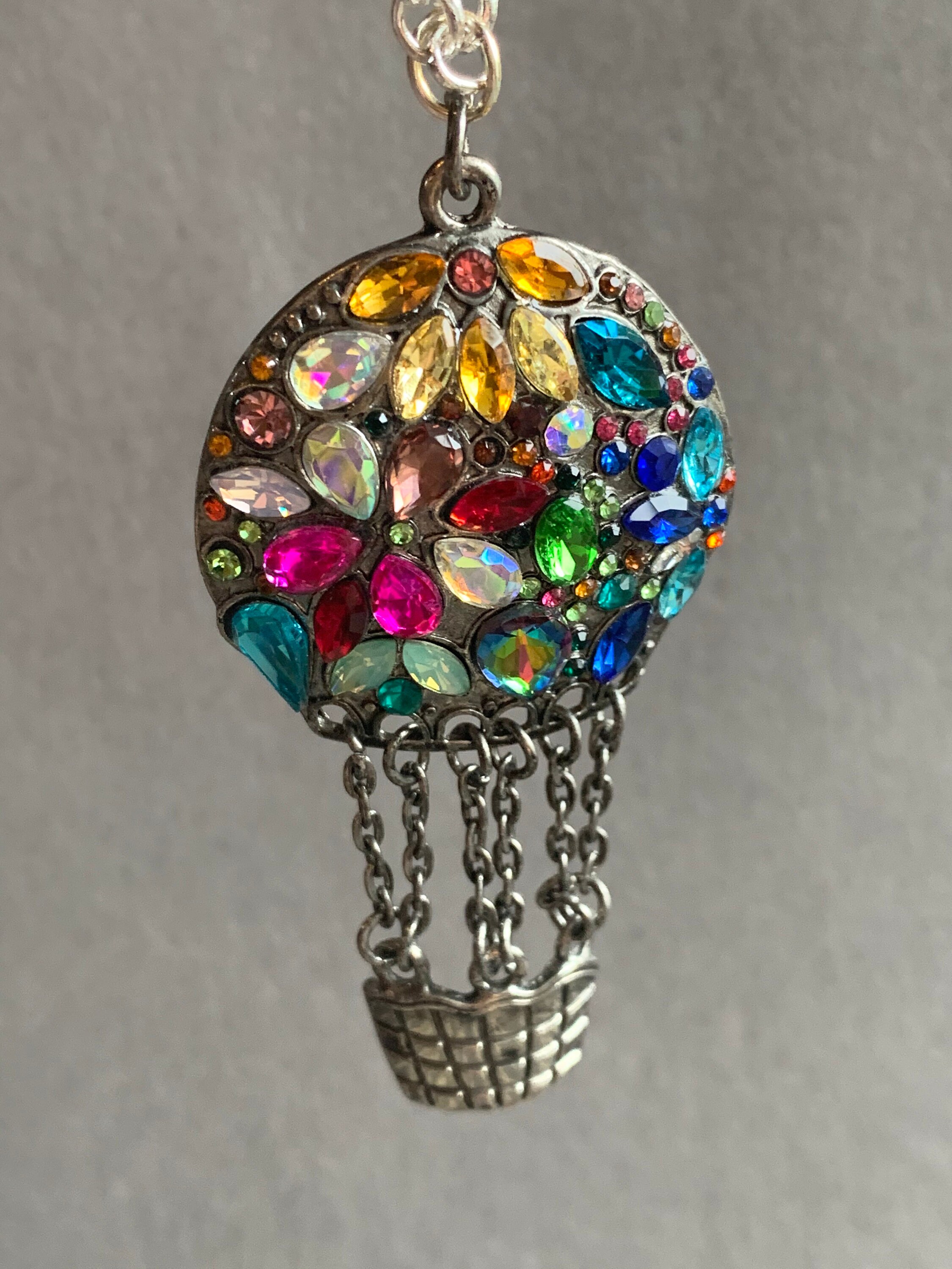 Crystal Hot Air Balloon Necklace Crystal Jewelry up up and | Etsy