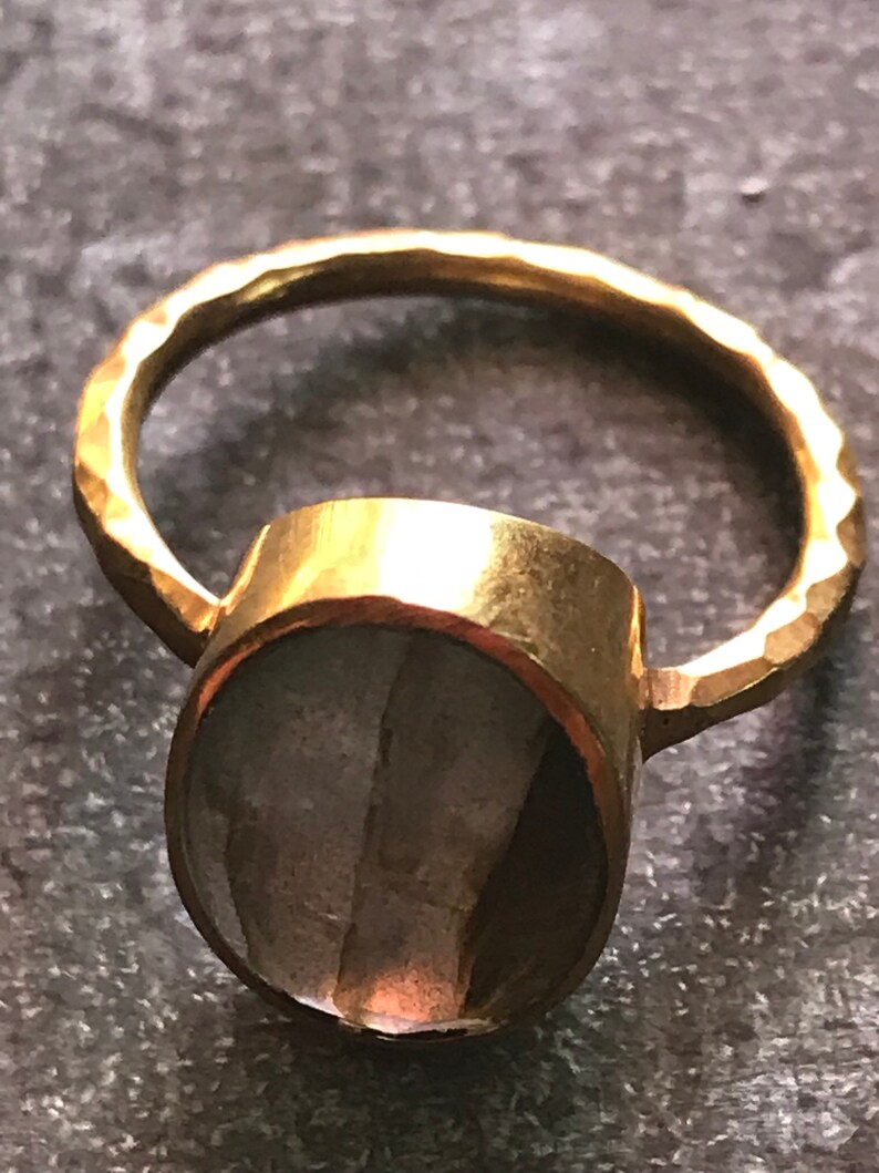 Labradorite Ring 14k Gold Pated Ring Genuine Stone Ring - Etsy