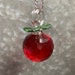 Large Red Crystal Apple Necklace Apple Jewelry Fruit - Etsy