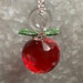 Large Red Crystal Apple Necklace Apple Jewelry Fruit - Etsy