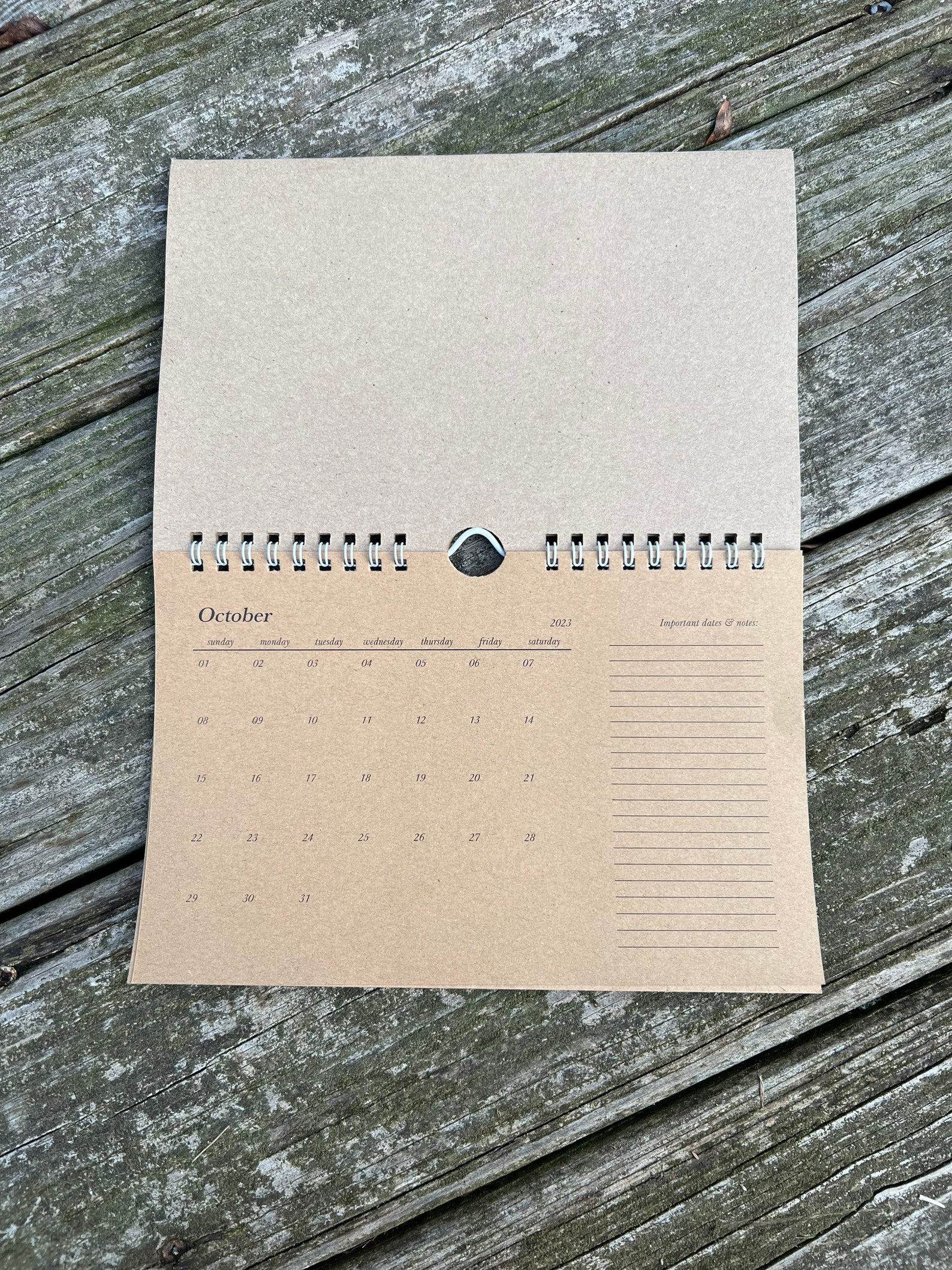 8.5in X 5.5in Natural Kraft Calendar / Small Wall Hanging - Etsy