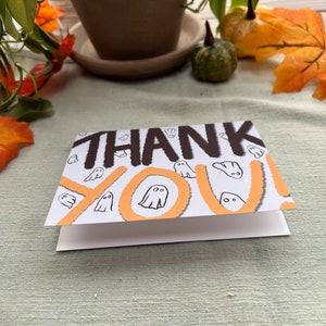 Spooky Thank You Card / Cute Halloween Card / Halloween Minimalist Card ...