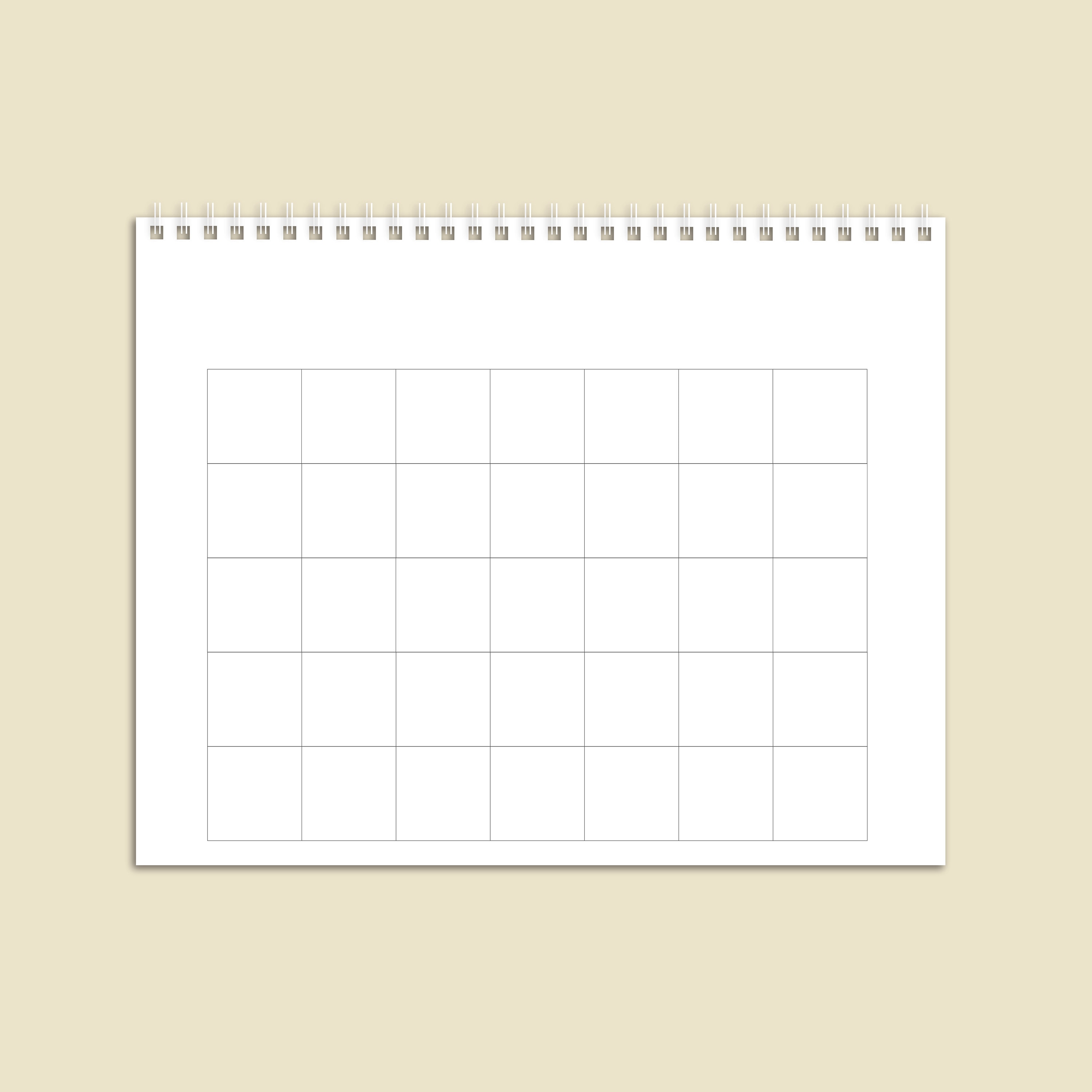 8in X 10in Blank Customizable White Calendar / Simple Minimalist Blank ...
