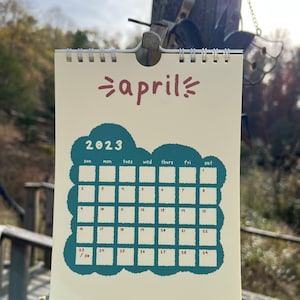 7.5in X 5.5in Cute Cloud Graphic Abstract 2026 Calendar / Colorful ...