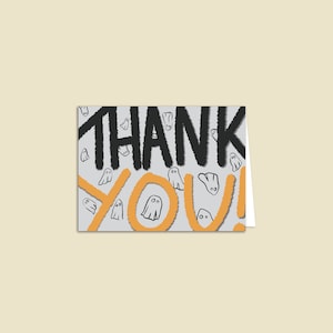 Spooky Thank You Card / Cute Halloween Card / Halloween Minimalist Card ...