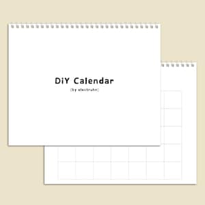 8in X 10in Blank Customizable White Calendar / Simple Minimalist Blank ...