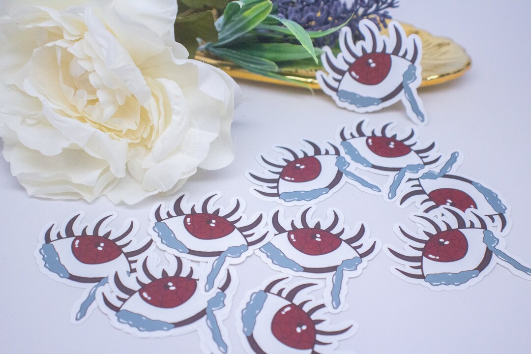 Crying Eye Sticker / Evil Eye Sticker Decal / Spiderweb Eyeball Decal ...