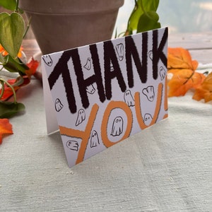 Spooky Thank You Card / Cute Halloween Card / Halloween Minimalist Card ...
