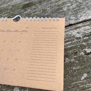 8.5in X 5.5in Natural Kraft Calendar / Small Wall Hanging 2026 Calendar ...