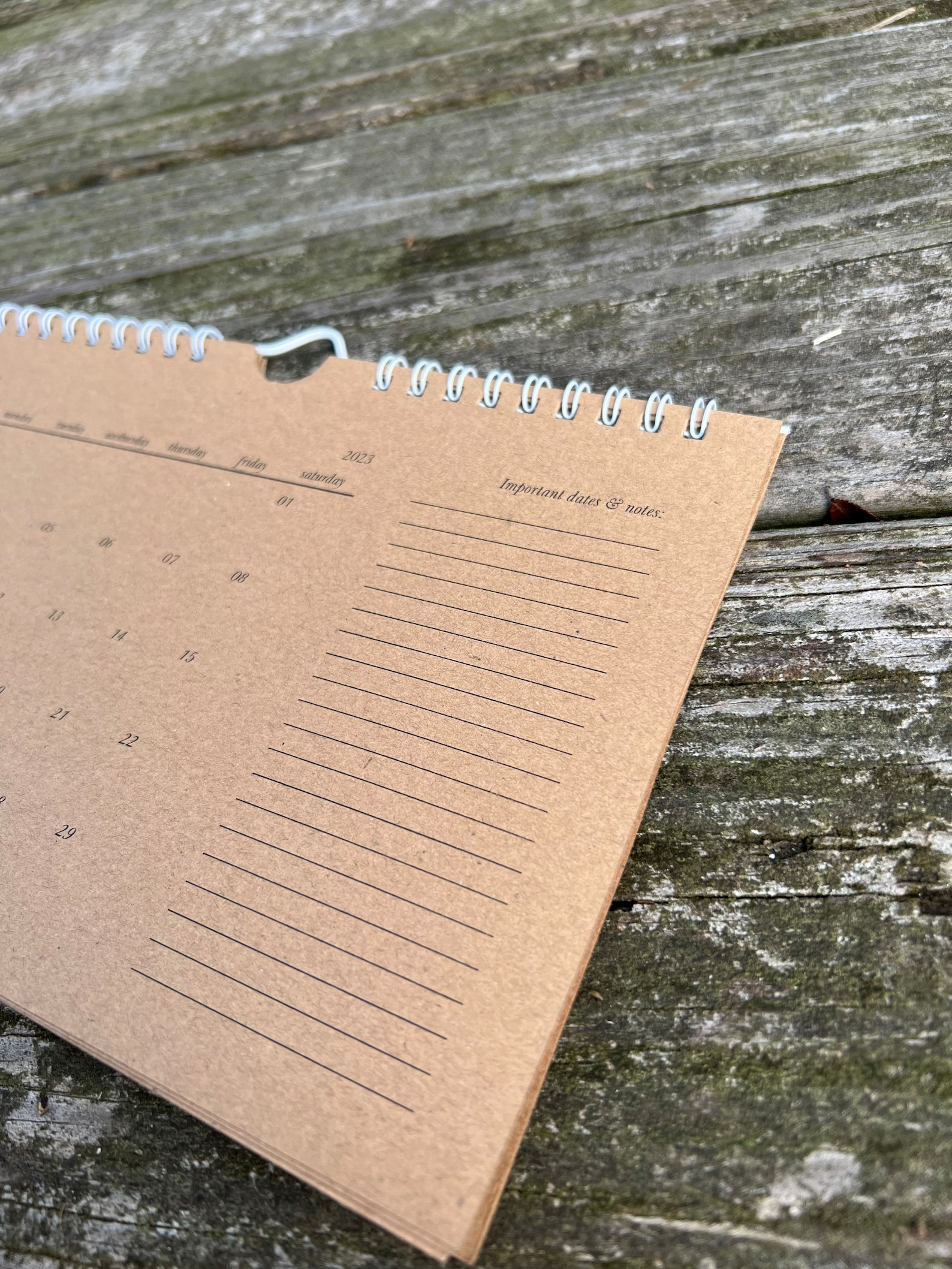 8.5in X 5.5in Natural Kraft Calendar / Small Wall Hanging - Etsy