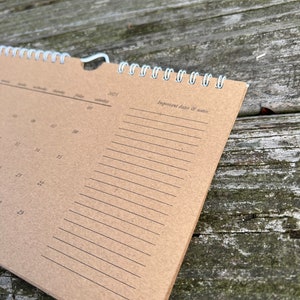 8.5in X 5.5in Natural Kraft Calendar / Small Wall Hanging 2026 Calendar ...