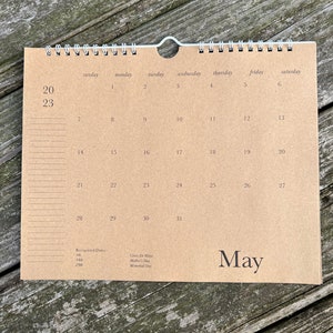 8in X 10in Natural Kraft Calendar / Simple Minimalist Calendar 2026 / ...