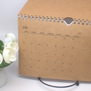 8.5in X 5.5in Natural Kraft Calendar / Small Wall Hanging 2026 Calendar ...