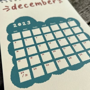 7.5in X 5.5in Cute Cloud Graphic Abstract 2026 Calendar / Colorful ...