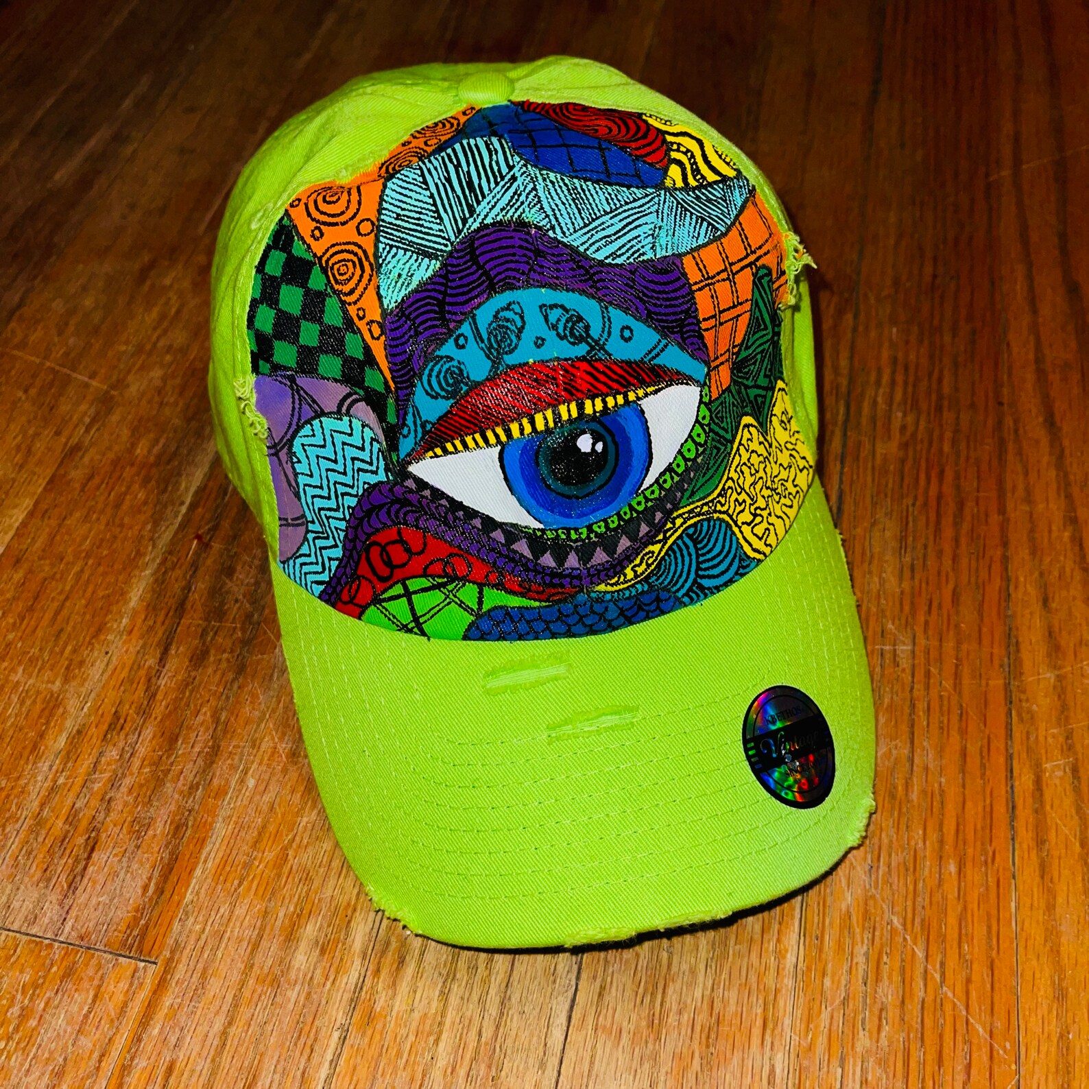 Gorras ajustadas pintadas a mano sombrero mal de ojo pintado - Etsy España