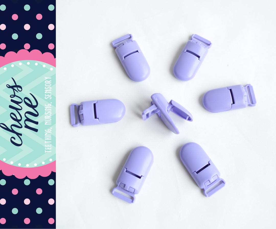 Kam 15mm Plastic Pacifier Clip | Purple | Paci | 5 or 10 Pieces ...