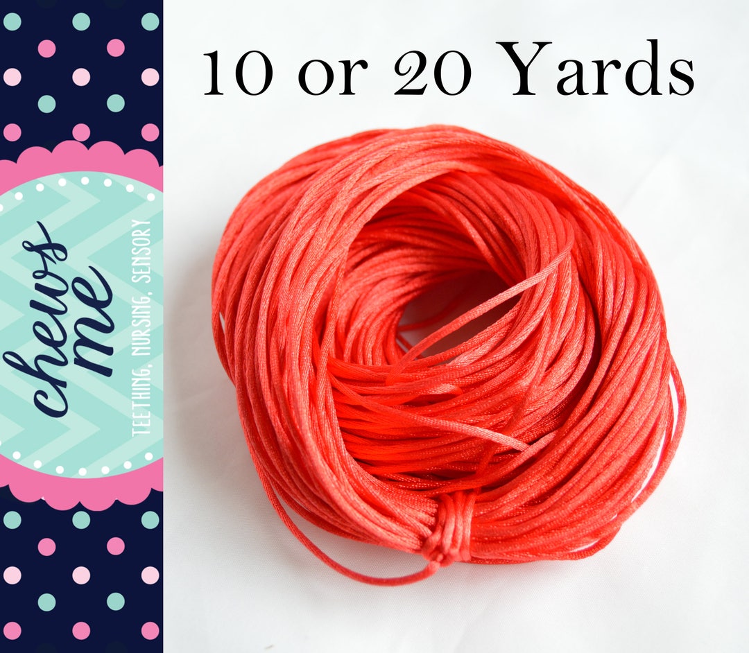 1.5mm Scarlet Red Satin Nylon Cord | 10 or 20 Yards | Satin | Silicone ...