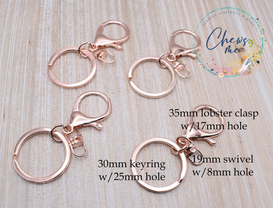 Rose Gold Lobster Clasp | Pink | Keyring | Swivel | Key Chain | Split ...