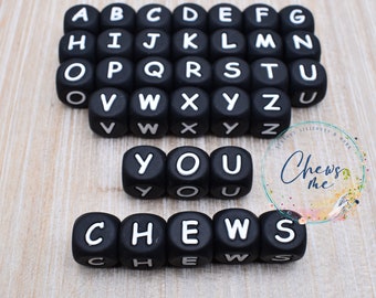Large 16MM White Alphabet Letter Silicone Bead | Mix & Match | You ...