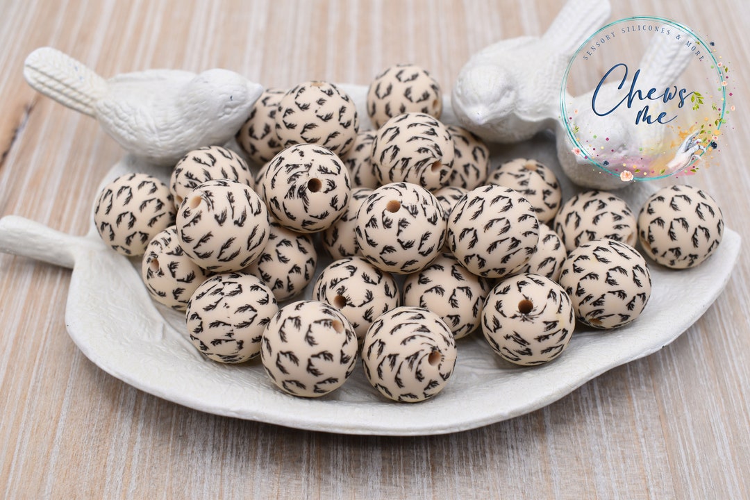 15mm Woodland Round Silicone Bead | Antler | Feather | Deer | Tribal ...