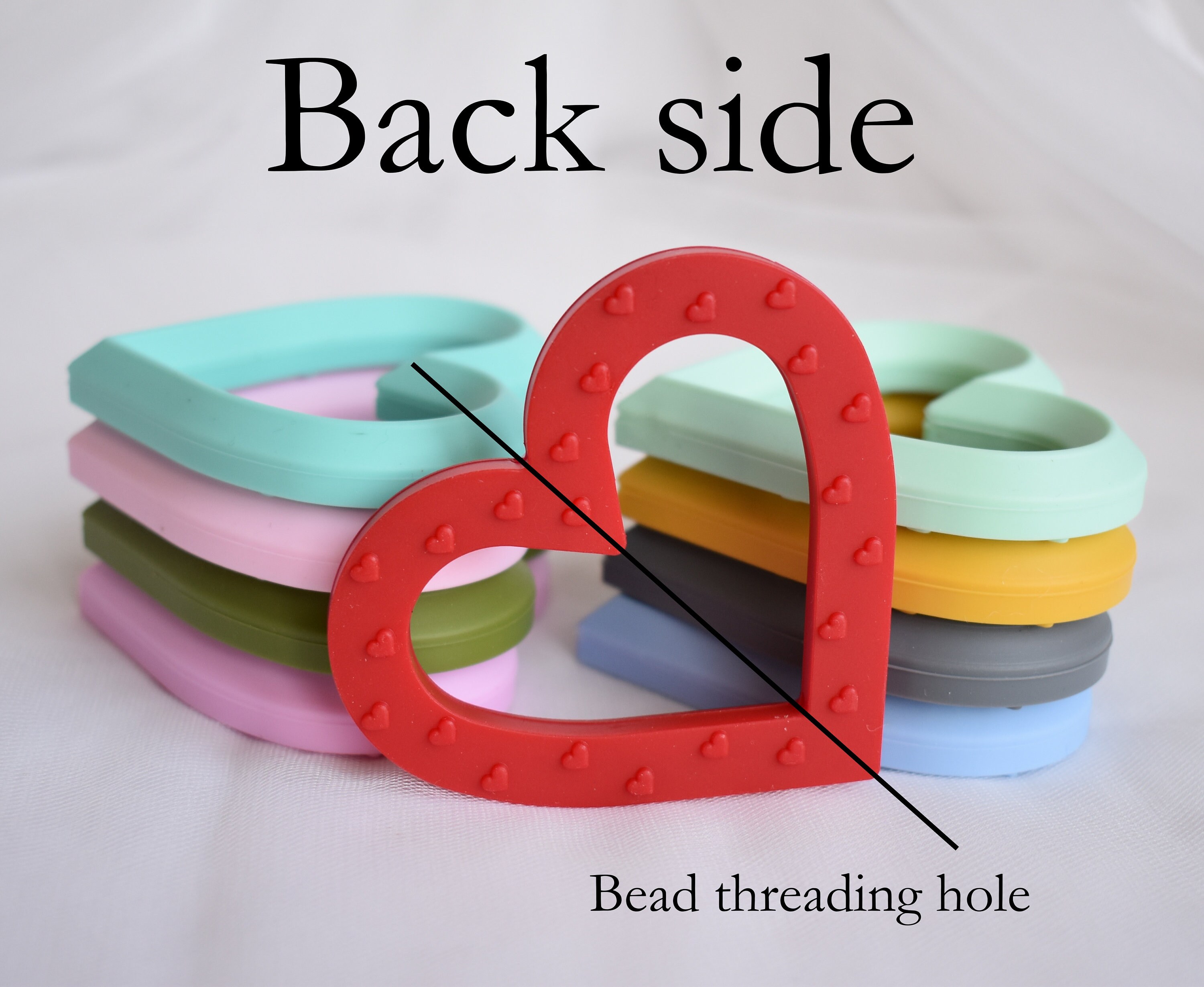 Large Heart Silicone Bead or Pendant | Multiple Colors to Choose From ...