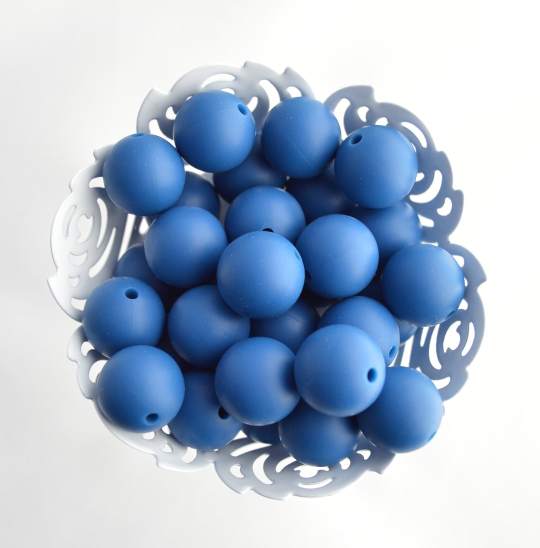 19mm Round Silicone Bead | Sapphire Blue | Sensory | STIM | Fidget ...