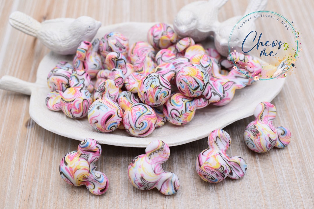 Mickey Mouse Paisley Print Silicone Beads | Focal Bead | Chewelry ...
