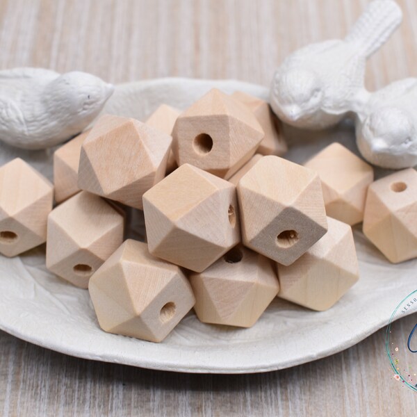 Faceted Wood Beads - Etsy