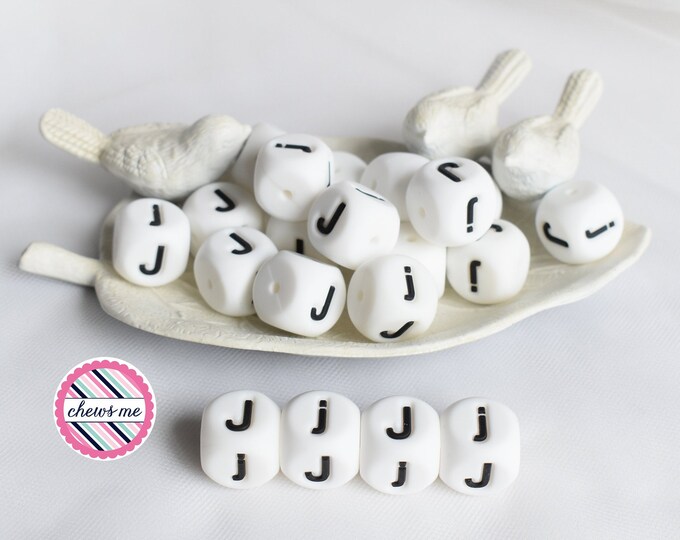 Bead Lots Fidget letter cube silicone bead upper and lower case in one ...