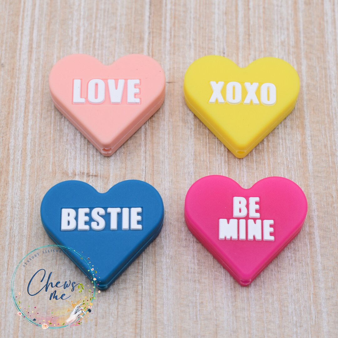 Candy Heart Silicone Bead | Valentine's Day Bead | Love Bestie Focal ...