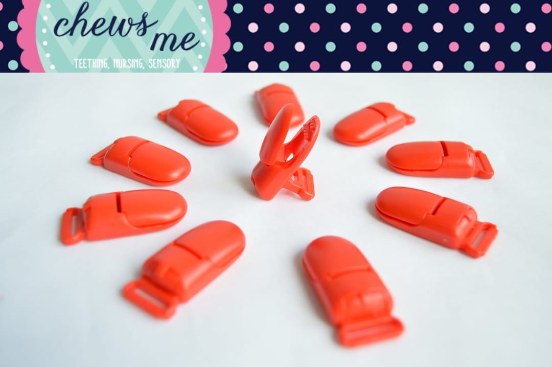 Kam 15mm Plastic Pacifier Clip | Red | Paci | 5 or 10 Pieces | Ribbon ...