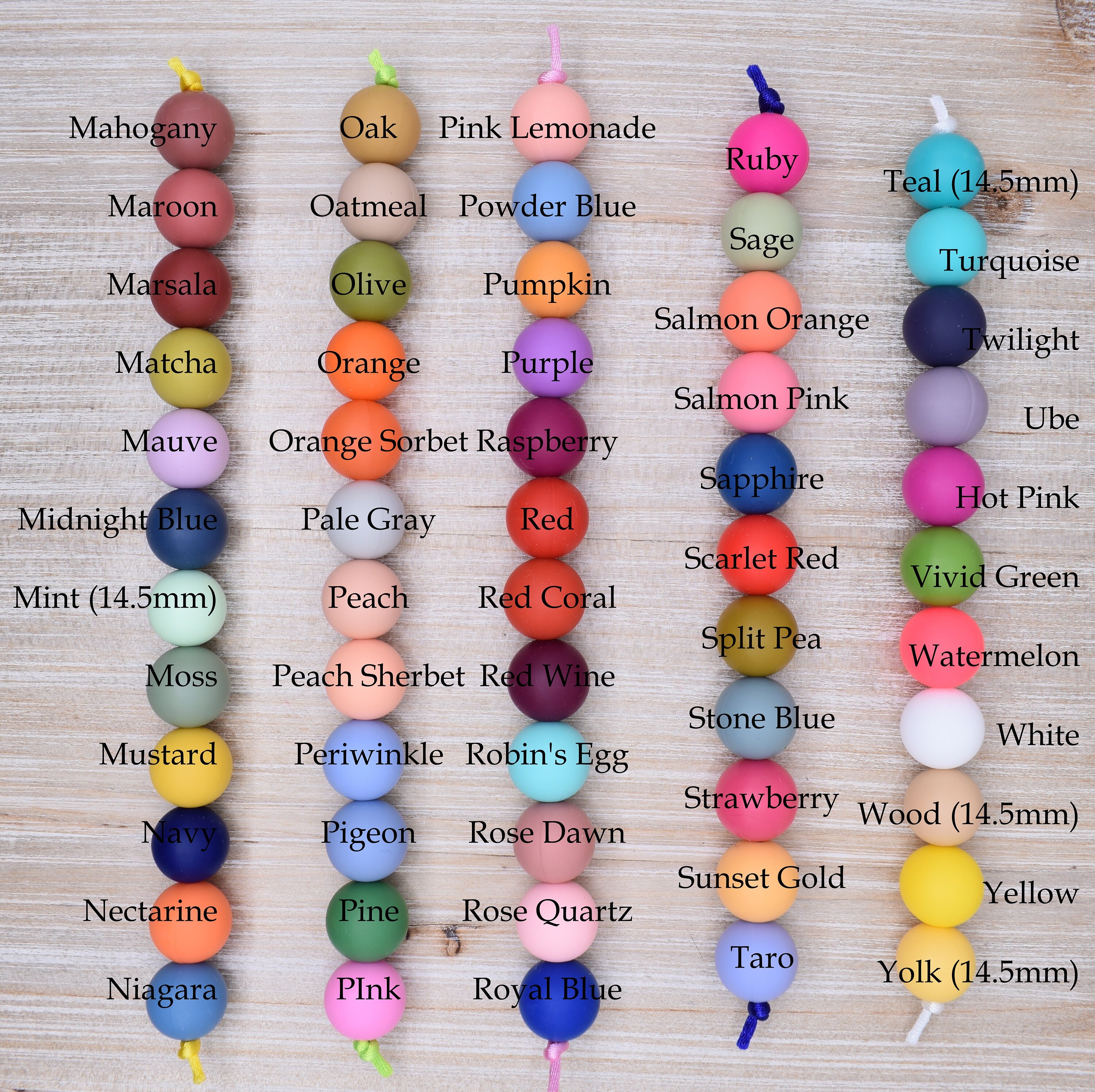 BULK 15mm Round Silicone Beads | 50- or 100-piece Variety Pack | Loose ...