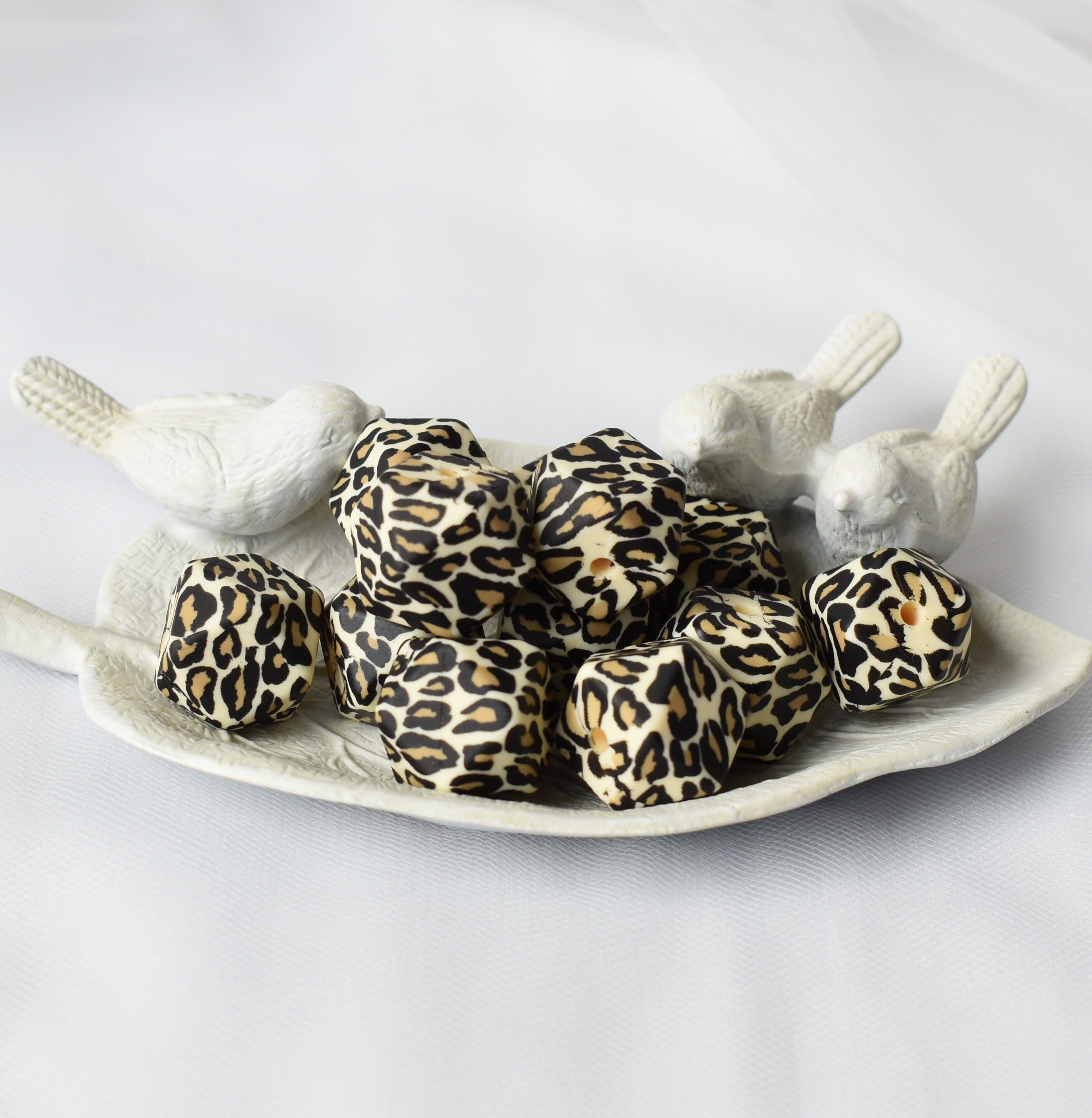 17mm Cheetah Hexagon Silicone Bead | Cat | Cheetah | Animal Print ...