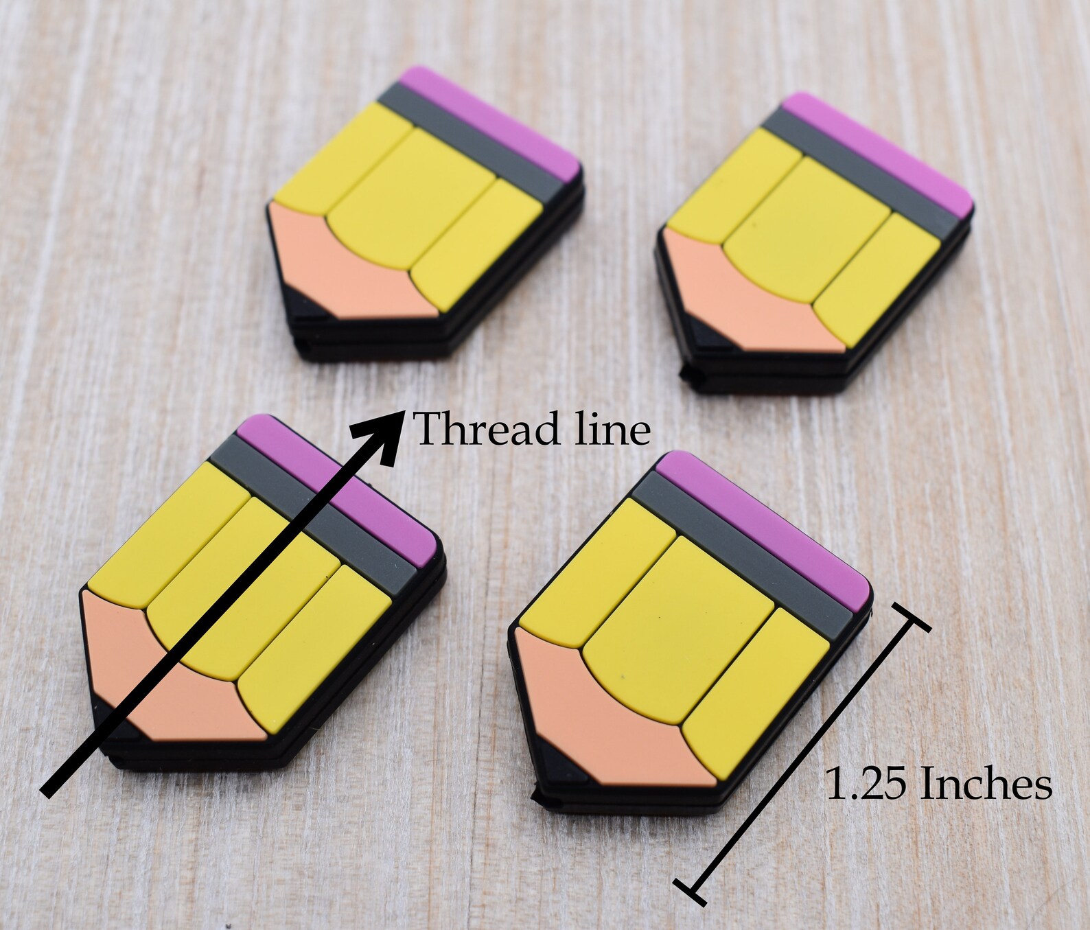 Pencil Silicone Bead With Eraser | Focal Bead | Pen | Sensory | STIM ...
