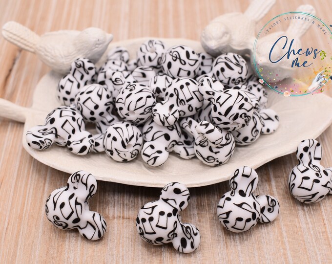Mickey Mouse Music Notes Print Silicone Beads Focal Bead - Etsy