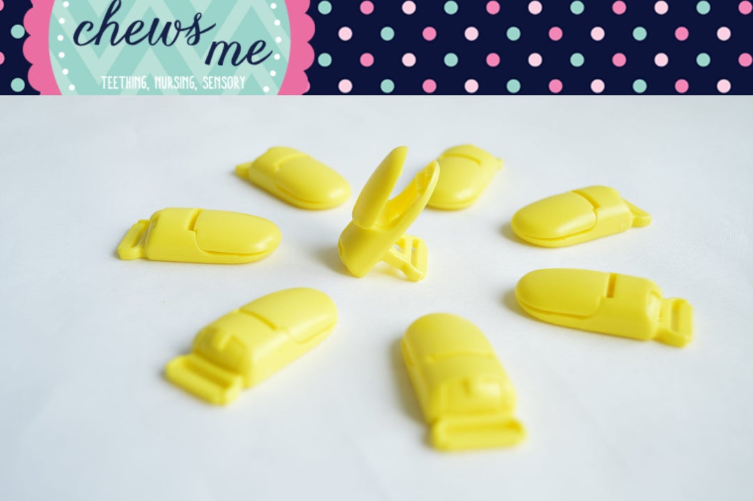 Kam 15mm Plastic Pacifier Clip | Yellow | Paci | 5 or 10 Pieces ...