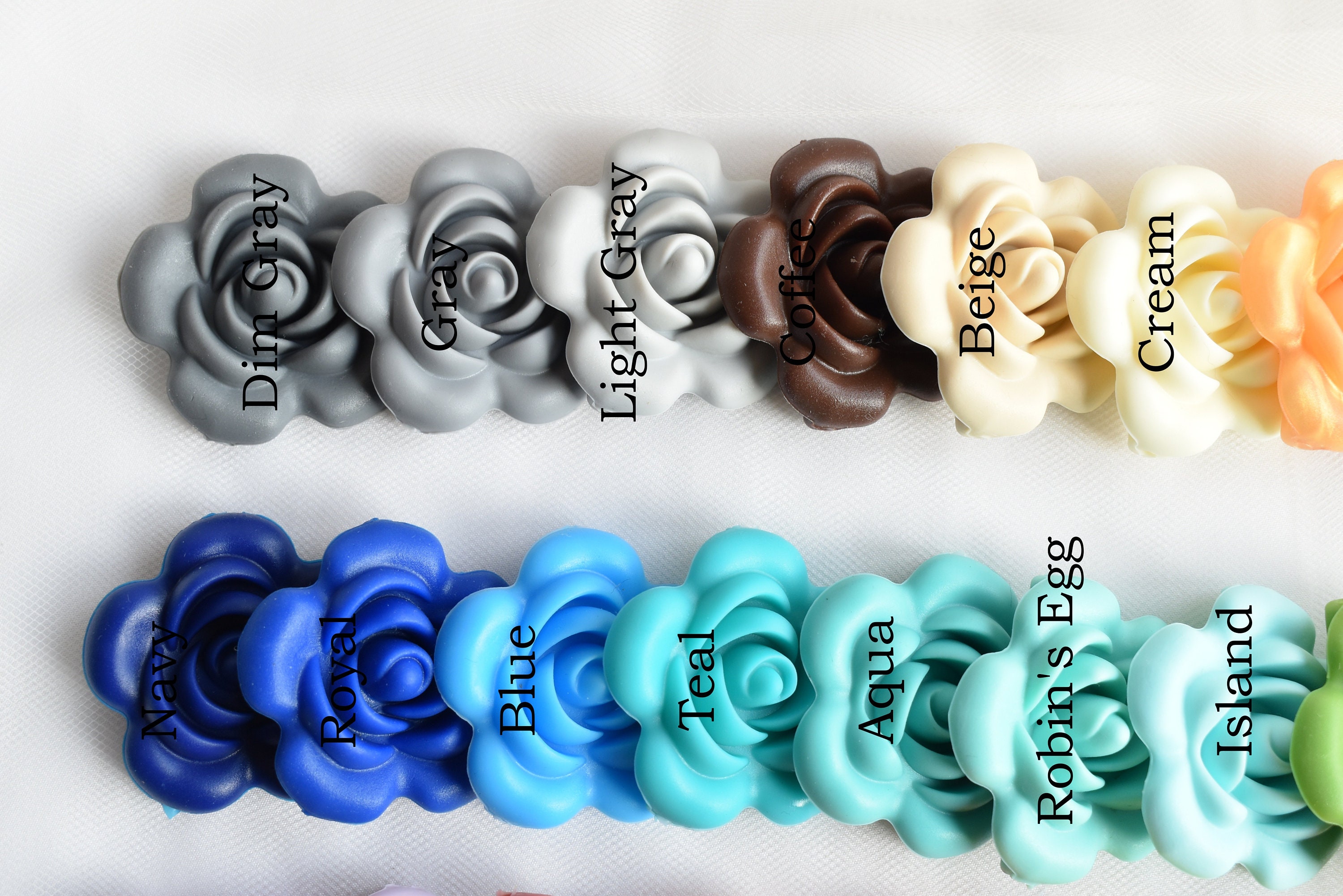 Large Rose Flower Silicone Bead 40mm Chunky Sensory - Etsy