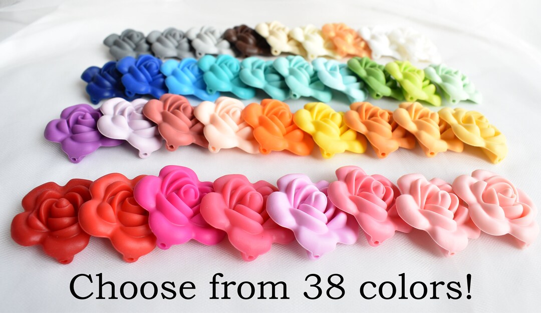 Large Rose Flower Silicone Bead | 40mm | Chunky | Sensory | STIM ...