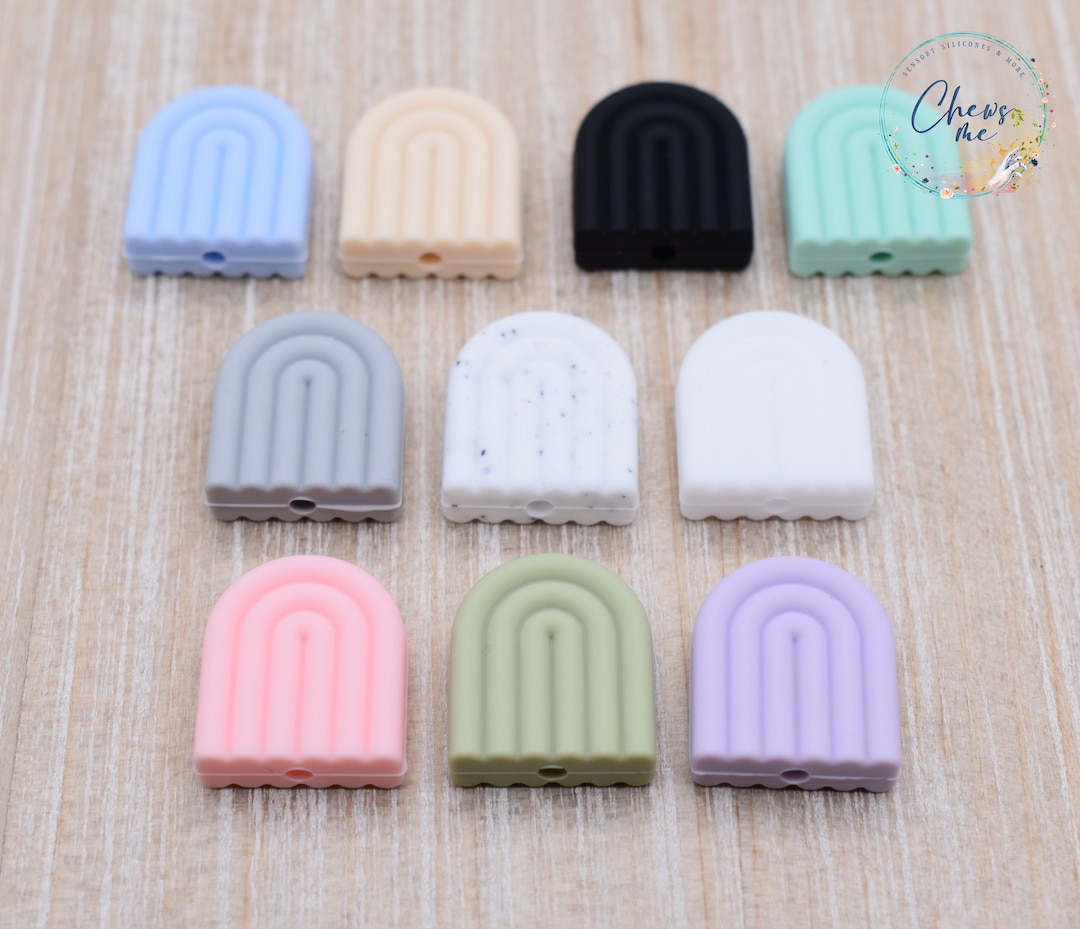Arch Focal Silicone Bead | 19mm Rainbow Shaped Silicone Bead | Sensory ...