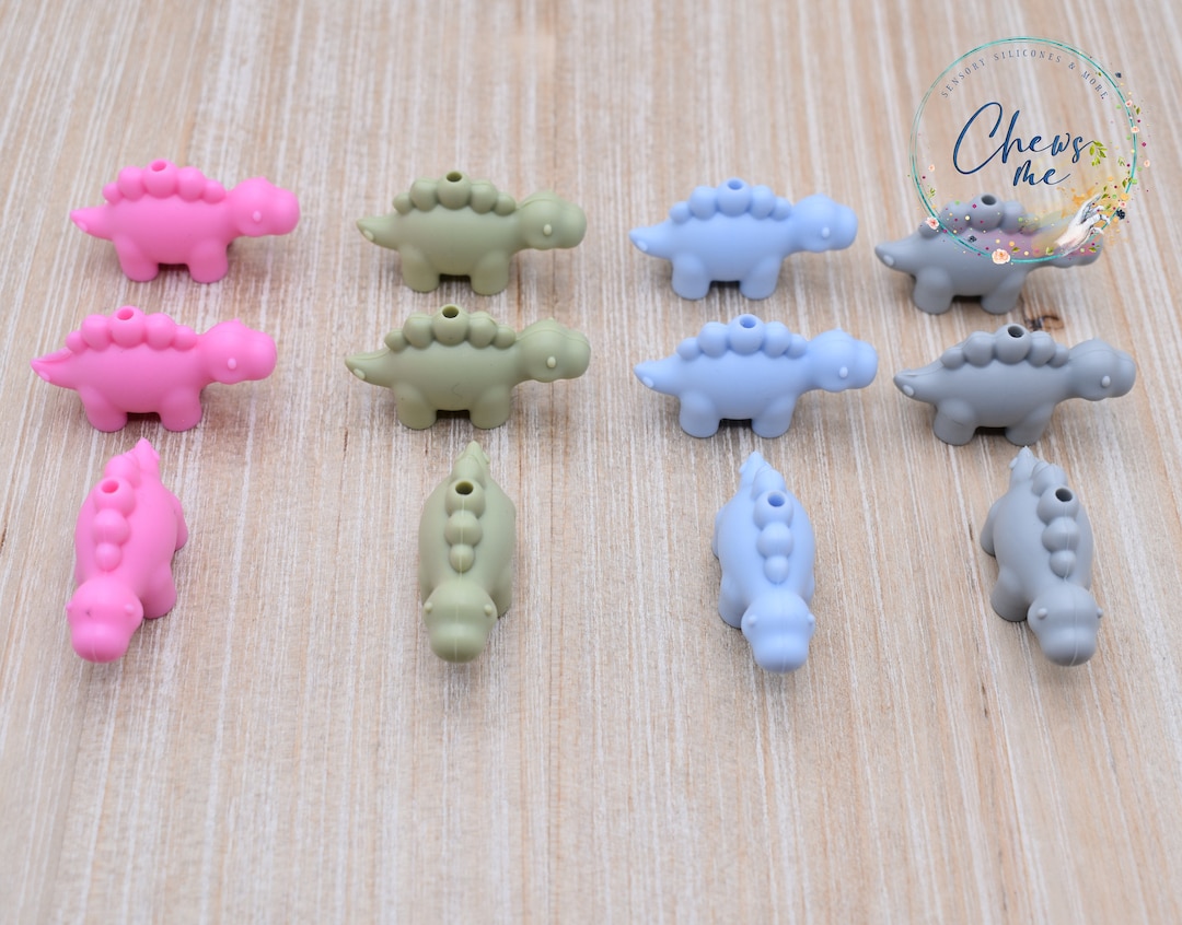 Dinosaur Stegosaurus Silicone Bead | 38mm | 1-5 Beads | Sensory | STIM ...