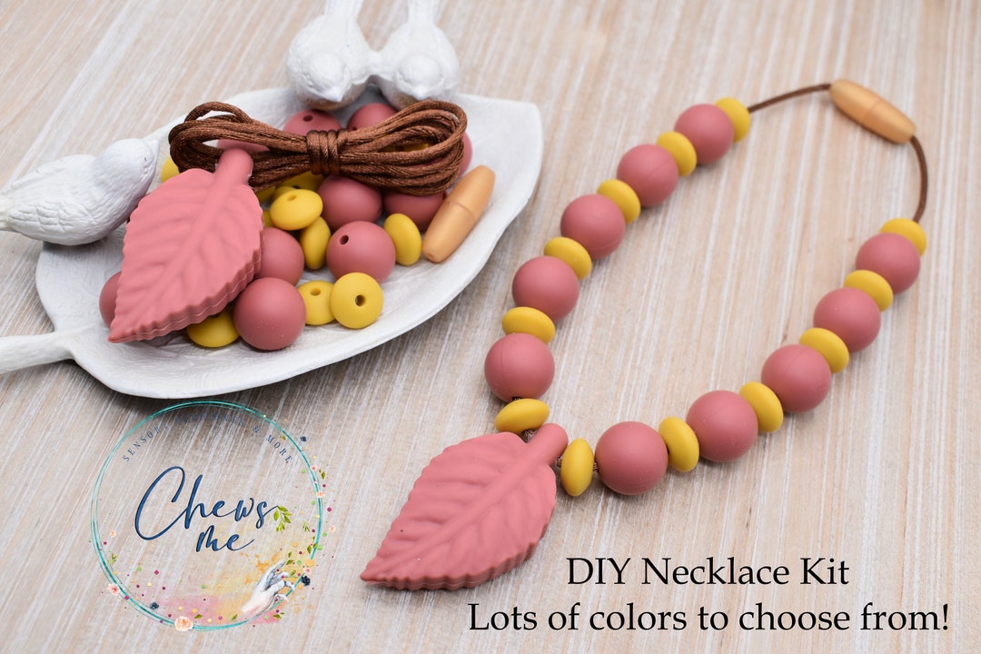 Leaf DIY Silicone Necklace Kit | Feather Shape| Sensory | Fidget | Toy ...