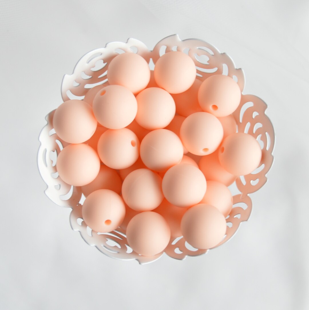 14.5mm Light Peach Round Silicone Beads | 5 or 10 Beads | Chewelry ...