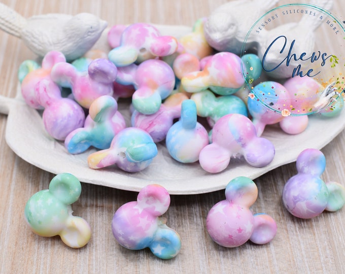 Mickey Mouse Stardust Print Silicone Beads | Focal Bead | Chewelry ...