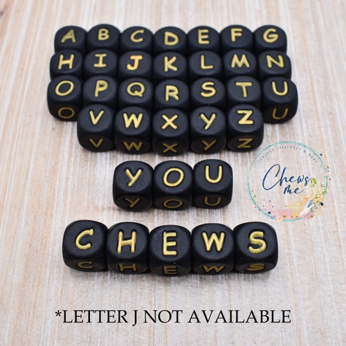 Gray Alphabet Letter Silicone Bead Mix & Match You Choose - Etsy