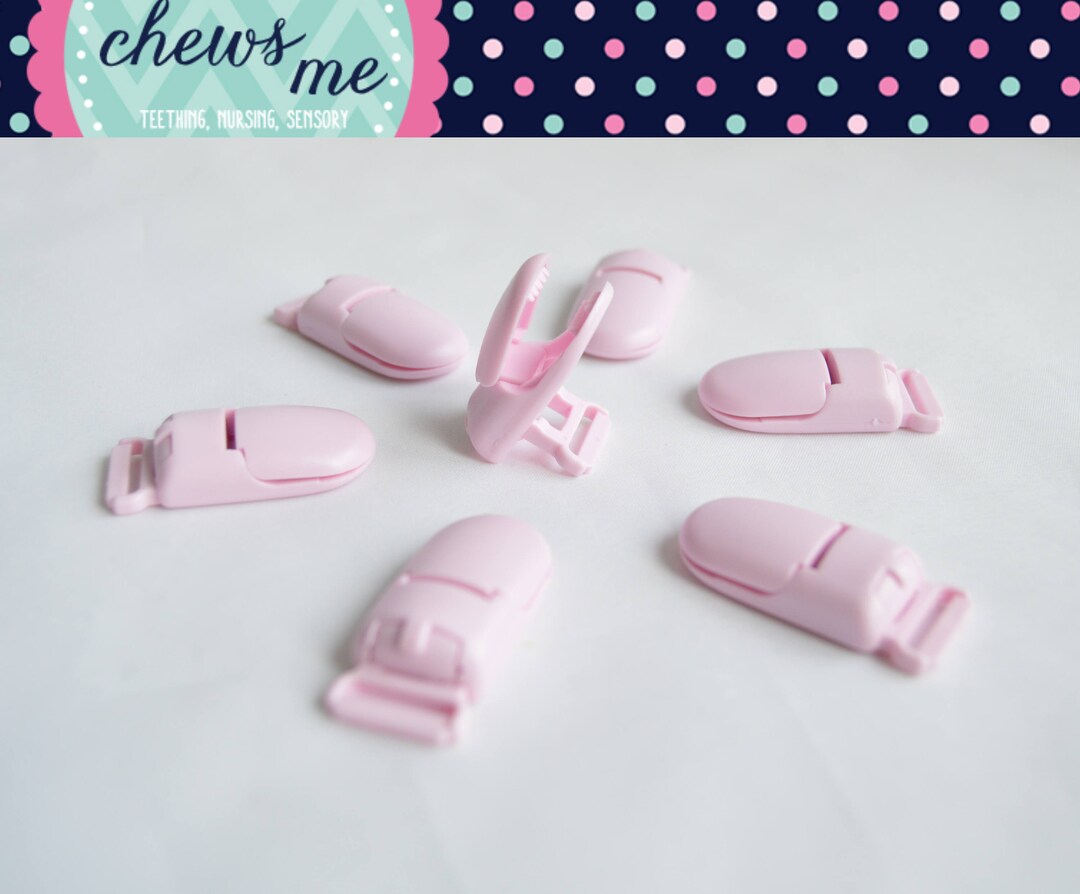 Kam 15mm Plastic Pacifier Clip | Baby Pink | Paci | 5 or 10 Pieces ...