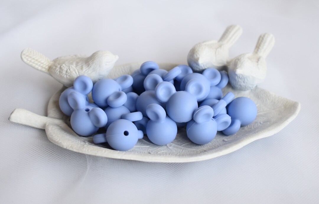 Mickey Mouse Silicone Bead | Periwinkle | 15mm | Sensory | STIM ...