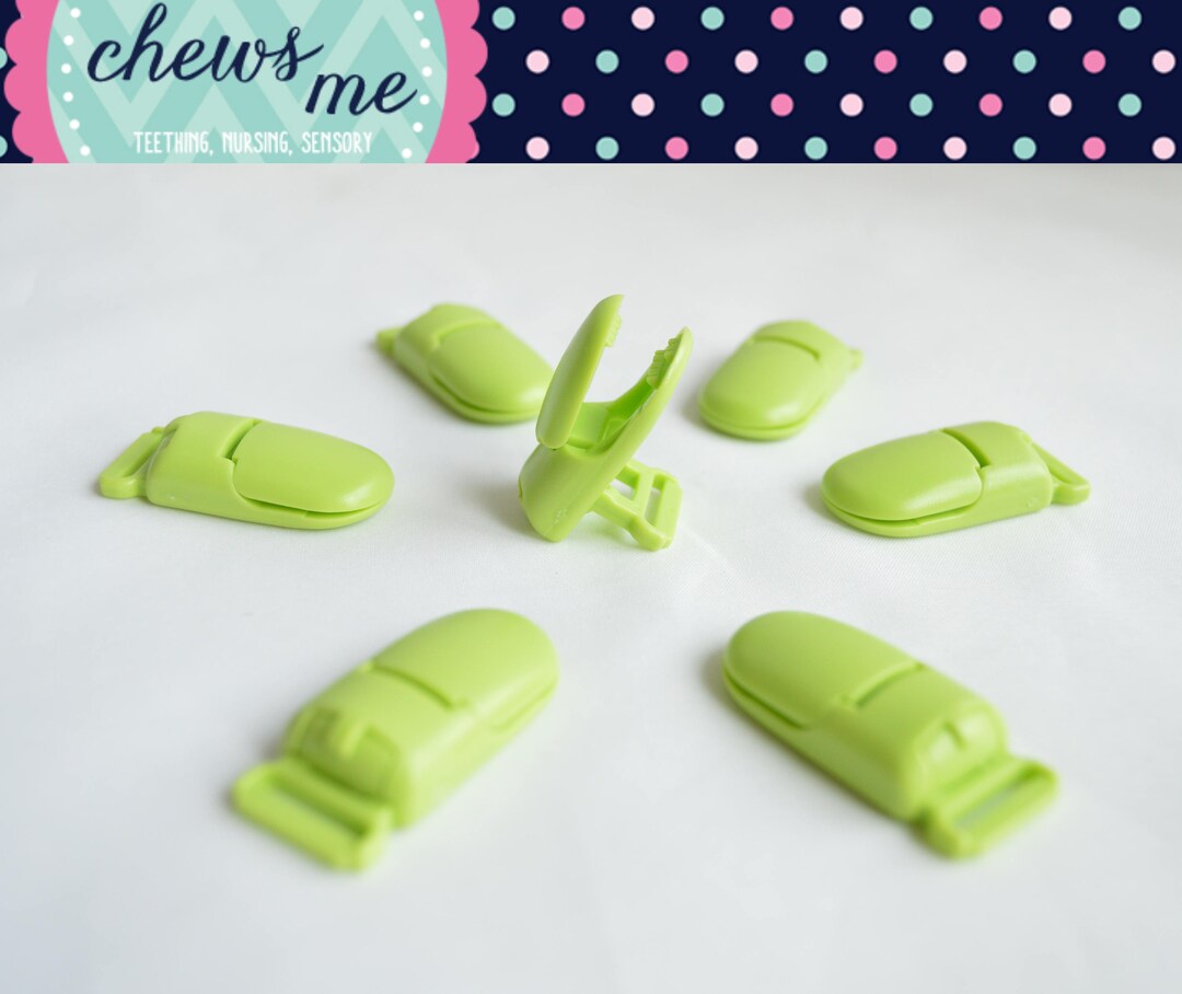 Kam 15mm Plastic Pacifier Clip | Lime Green | Paci | 5 or 10 Pieces ...