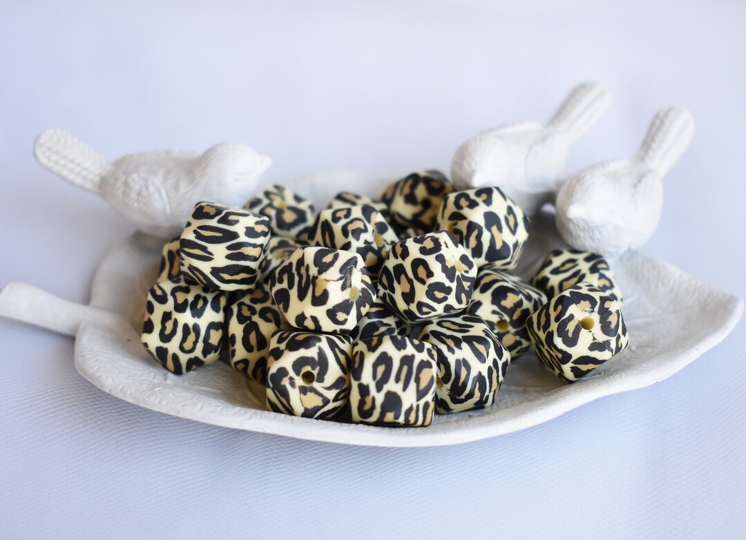 14mm Mini Cheetah Hexagon Silicone Bead | Focal Bead | Sensory | STIM ...