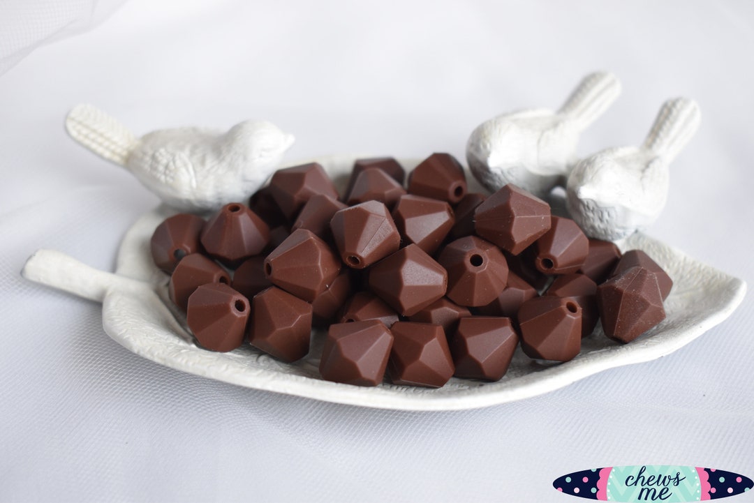 Bicone Silicone Bead | Chocolate Brown | 14mm | 5-10 Pieces | Diamond ...