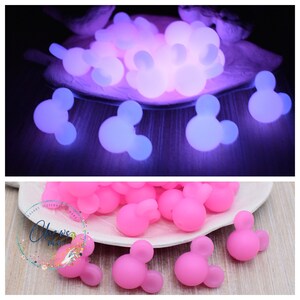 Glow in the Dark Hot Pink Mickey Mouse Silicone Bead | Focal | Sensory ...